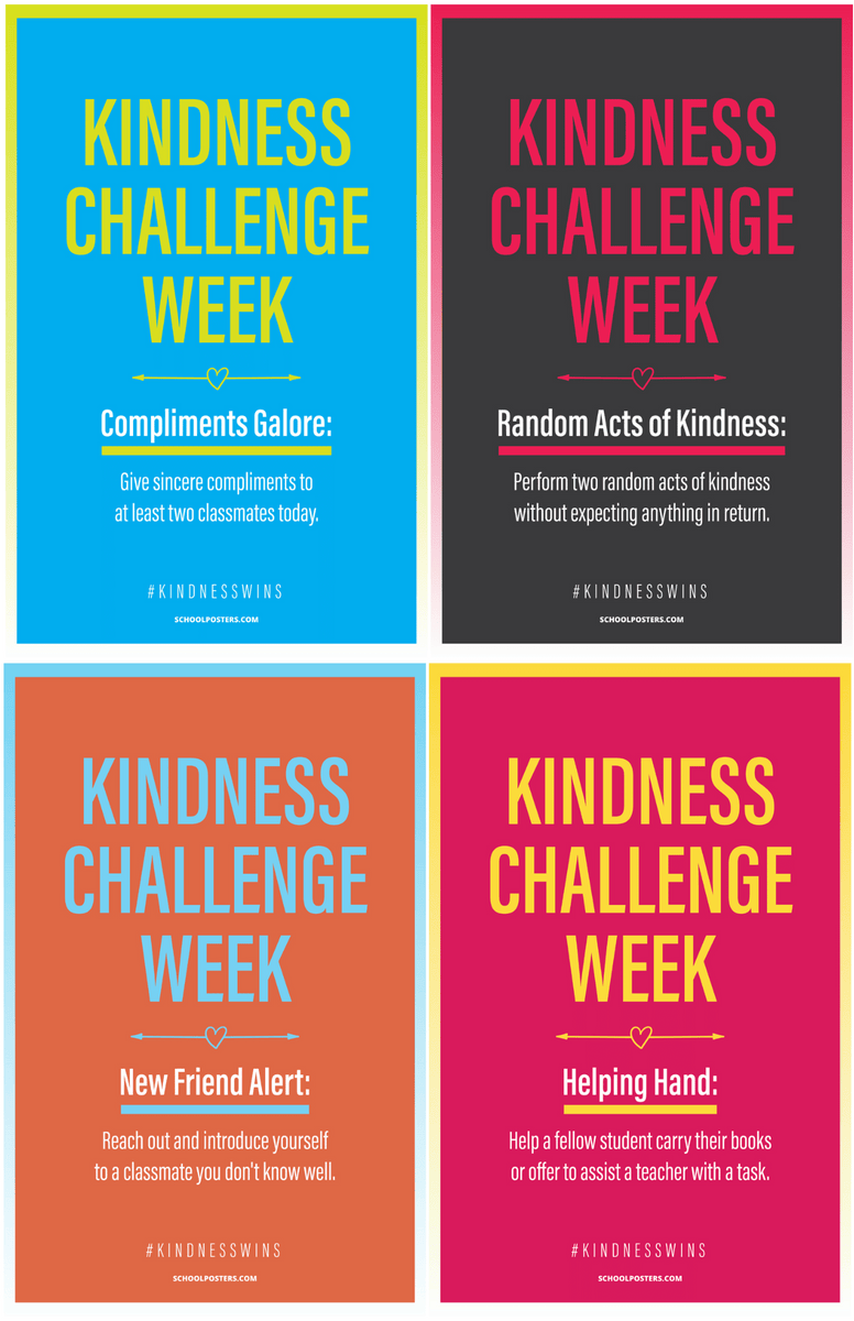 Kindness Challenge Poster Package – SchoolPosters.com LLC
