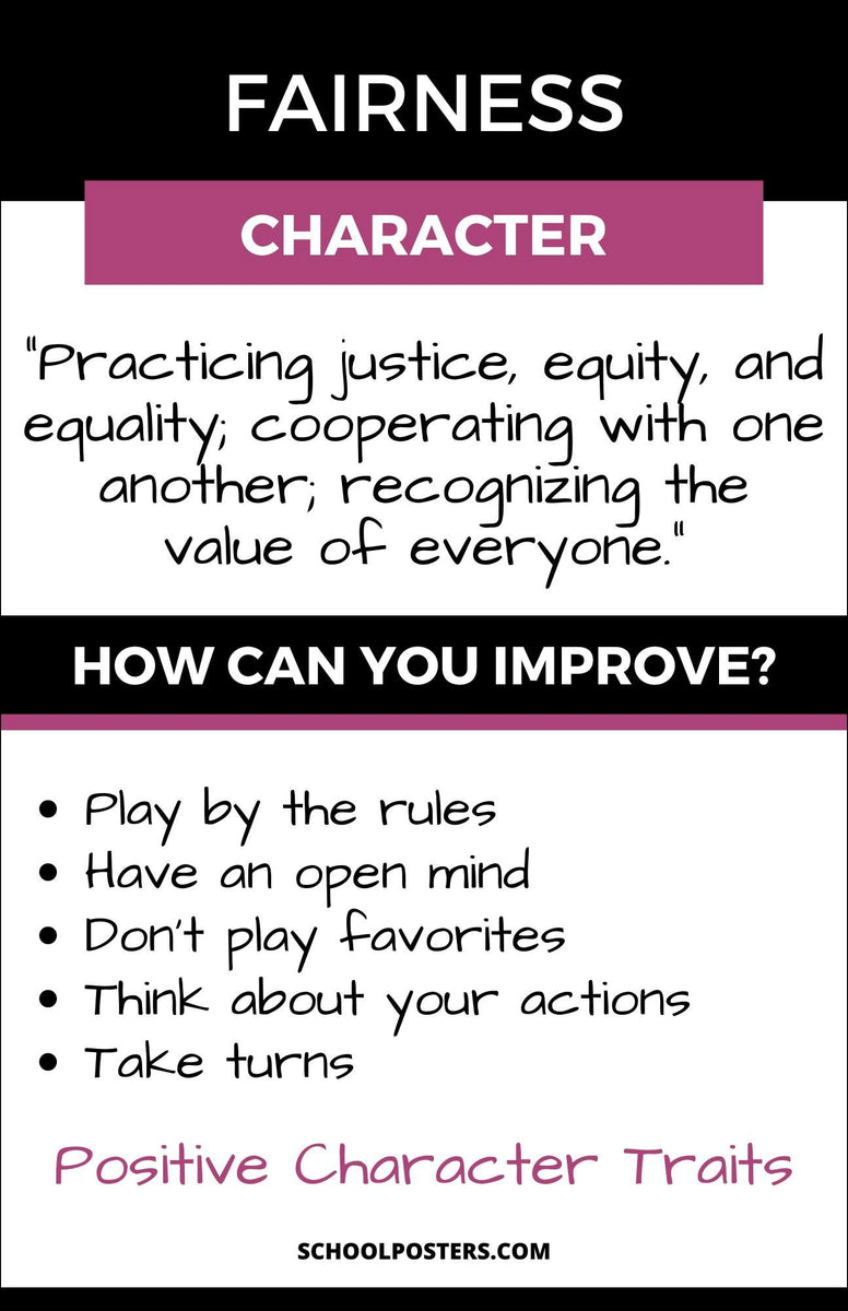 Fairness Character Trait Poster – SchoolPosters.com LLC