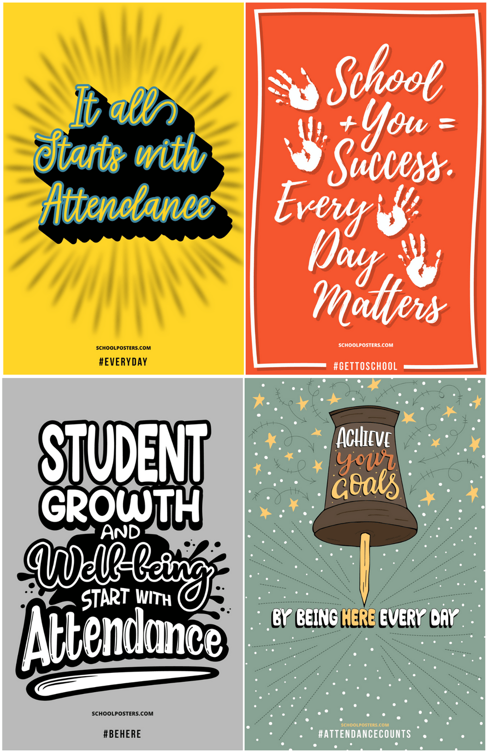 Attendance Mega Poster Package – SchoolPosters.com LLC