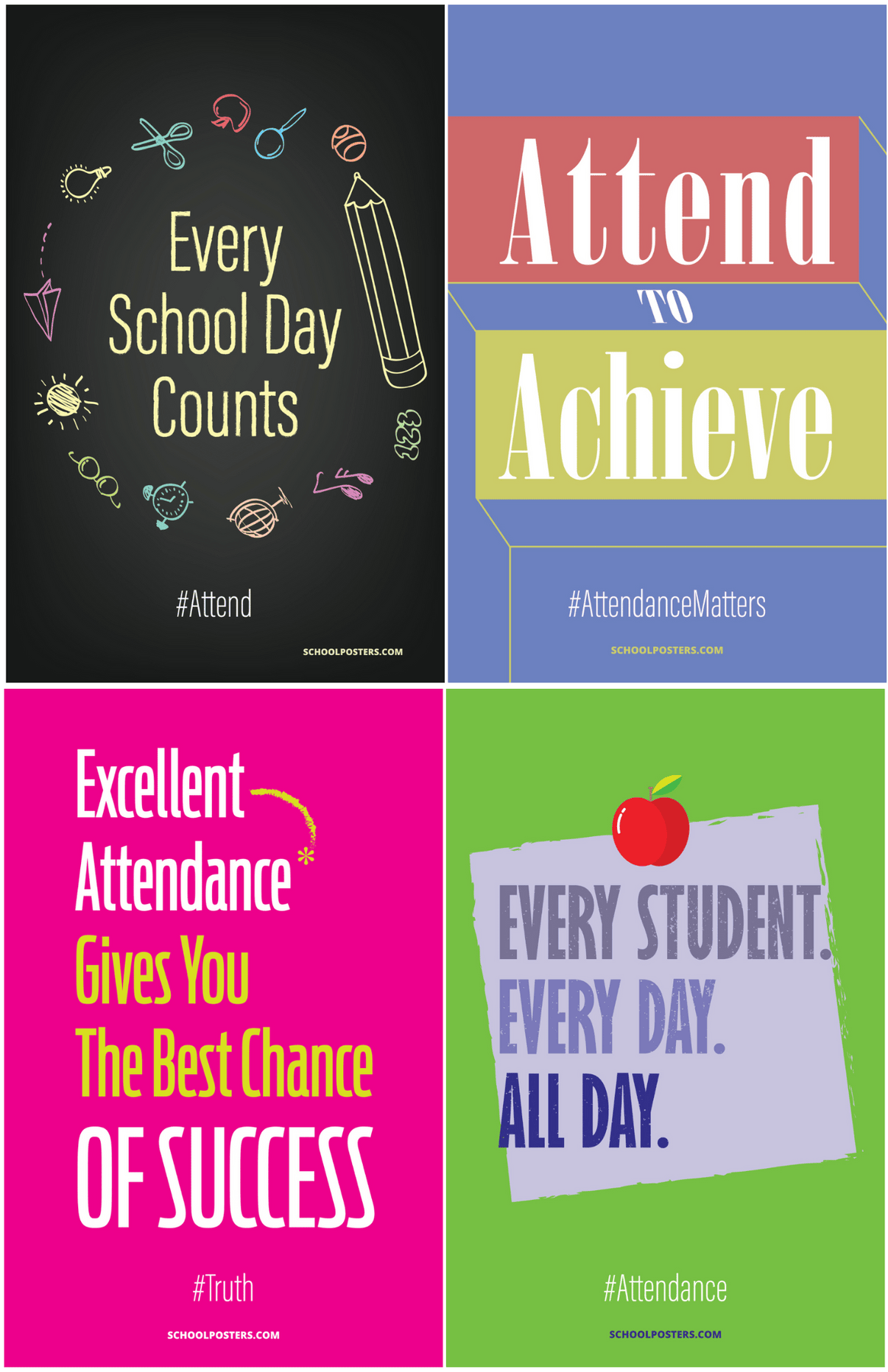 Attendance Mega Poster Package – SchoolPosters.com LLC