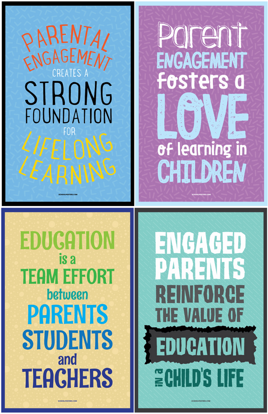 Elementary Parent Engagement Poster Package – SchoolPosters.com LLC