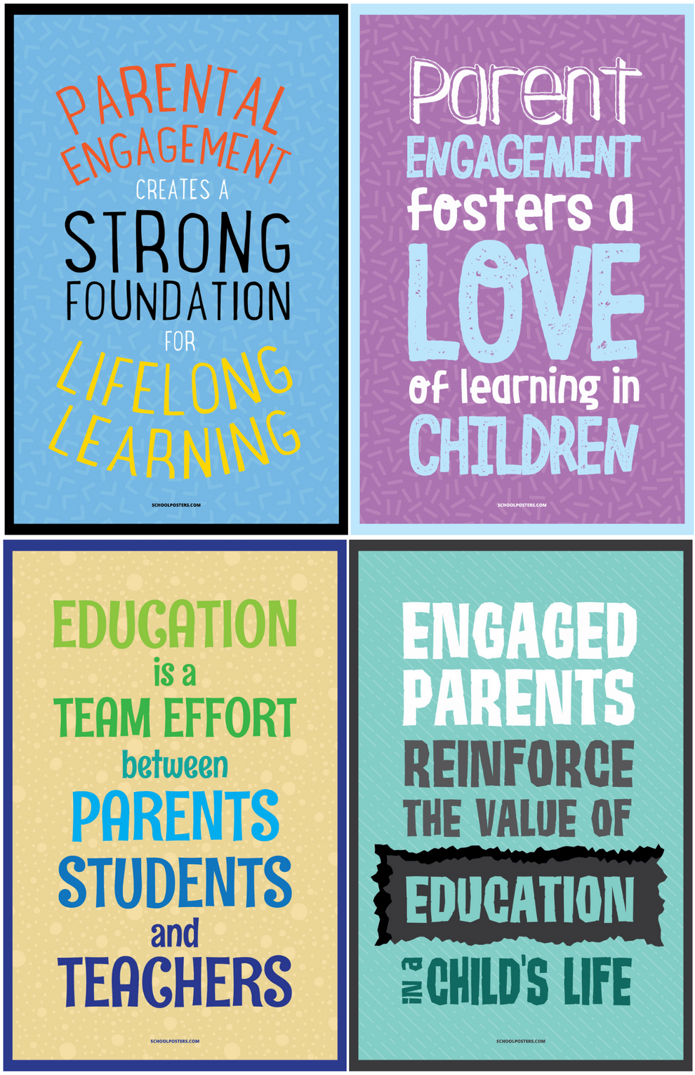 Elementary Parent Engagement Poster Package – SchoolPosters.com LLC
