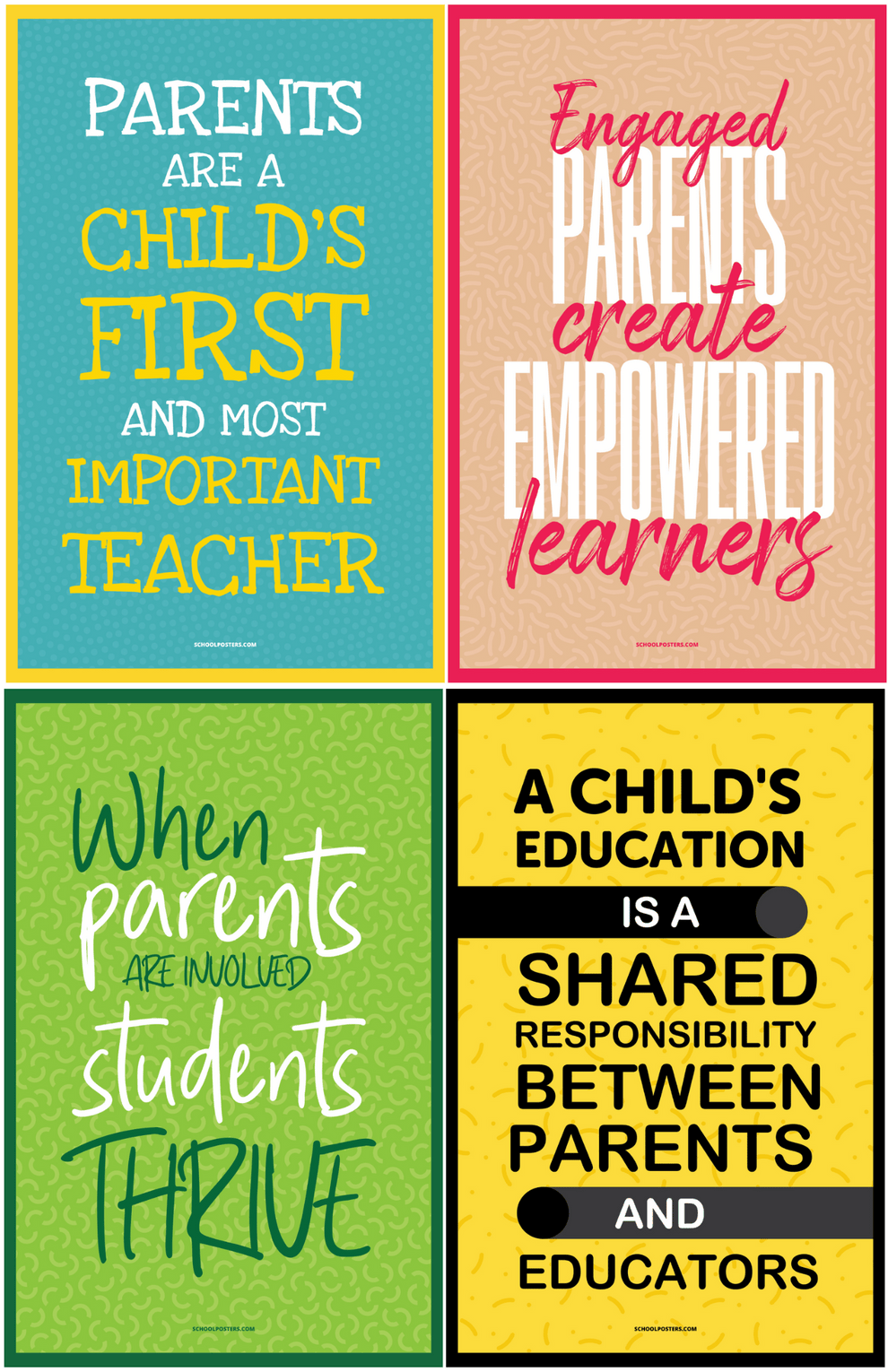 Elementary Parent Engagement Poster Package – SchoolPosters.com LLC