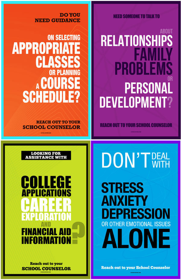 High School Counselor Services Poster Package – SchoolPosters.com LLC