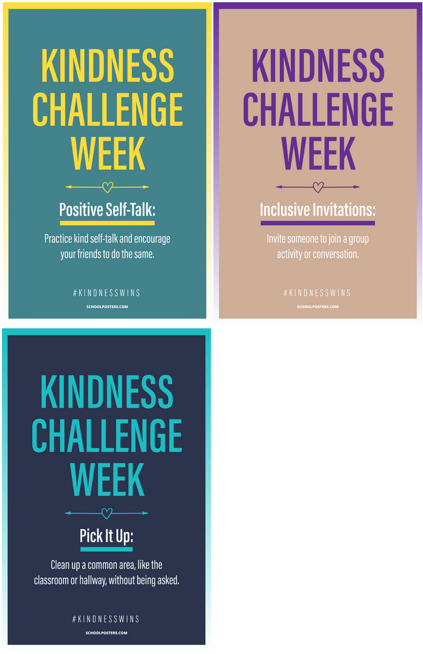 Kindness Challenge Poster Package – SchoolPosters.com LLC