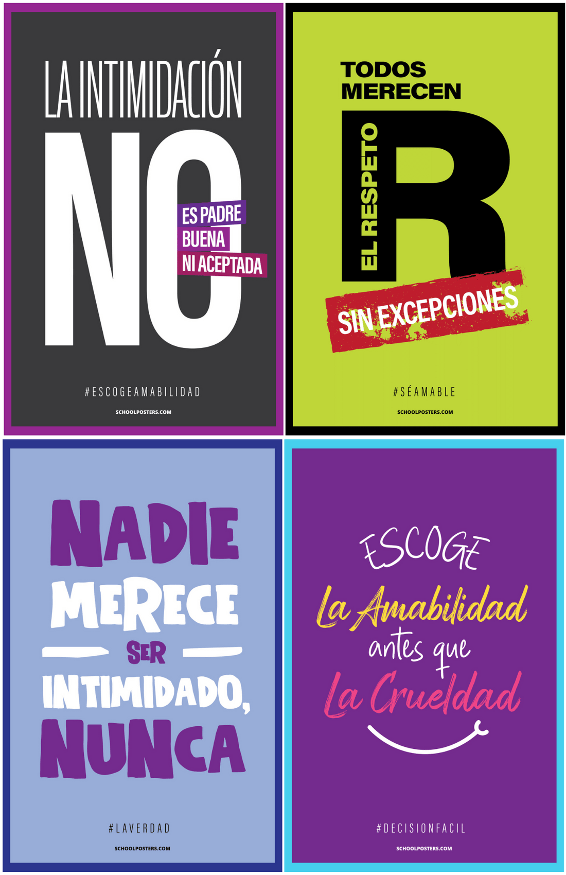 Spanish K-12 Bullying Prevention Poster Package – SchoolPosters.com LLC