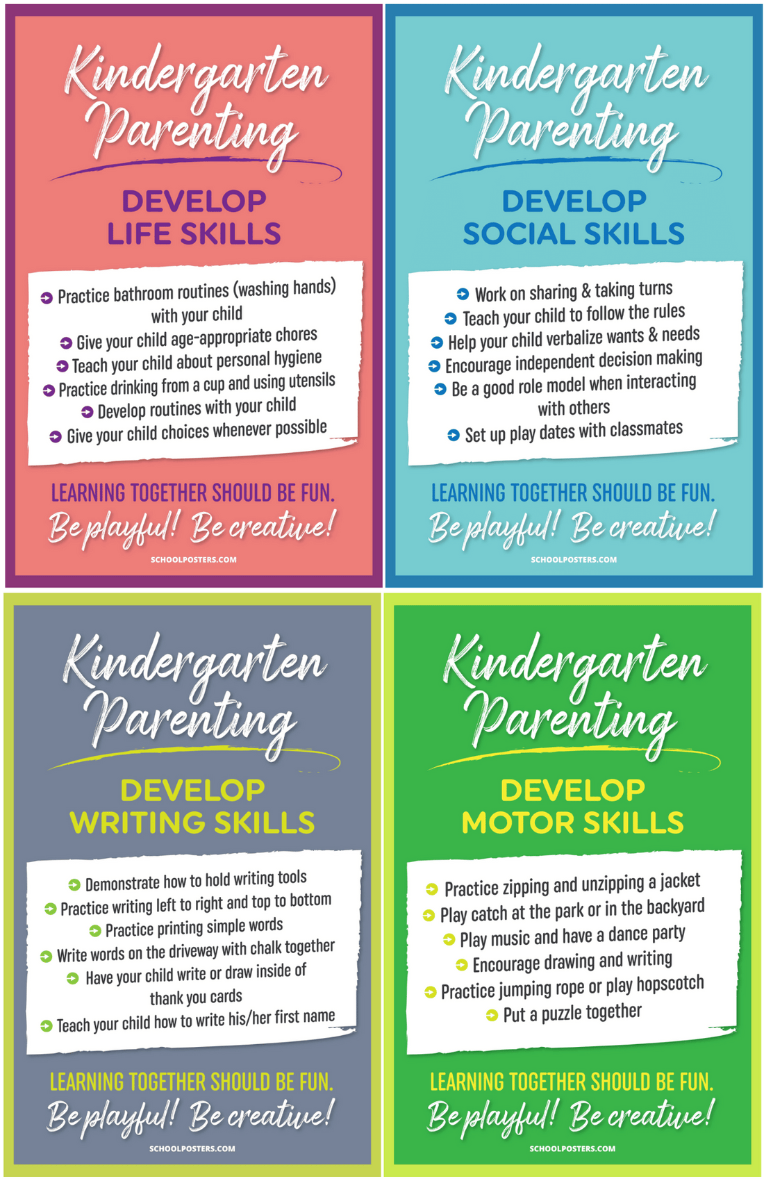 Kindergarten Parenting Poster Package – SchoolPosters.com LLC