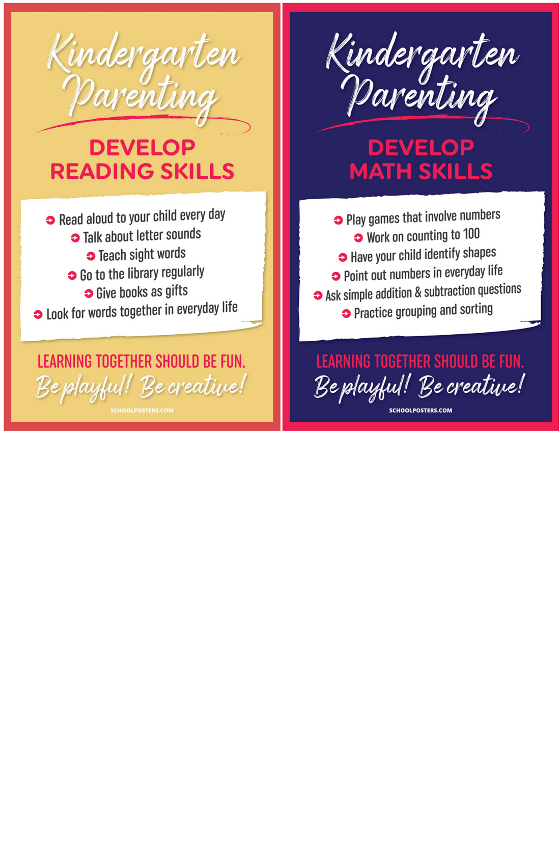 Kindergarten Parenting Poster Package – SchoolPosters.com LLC
