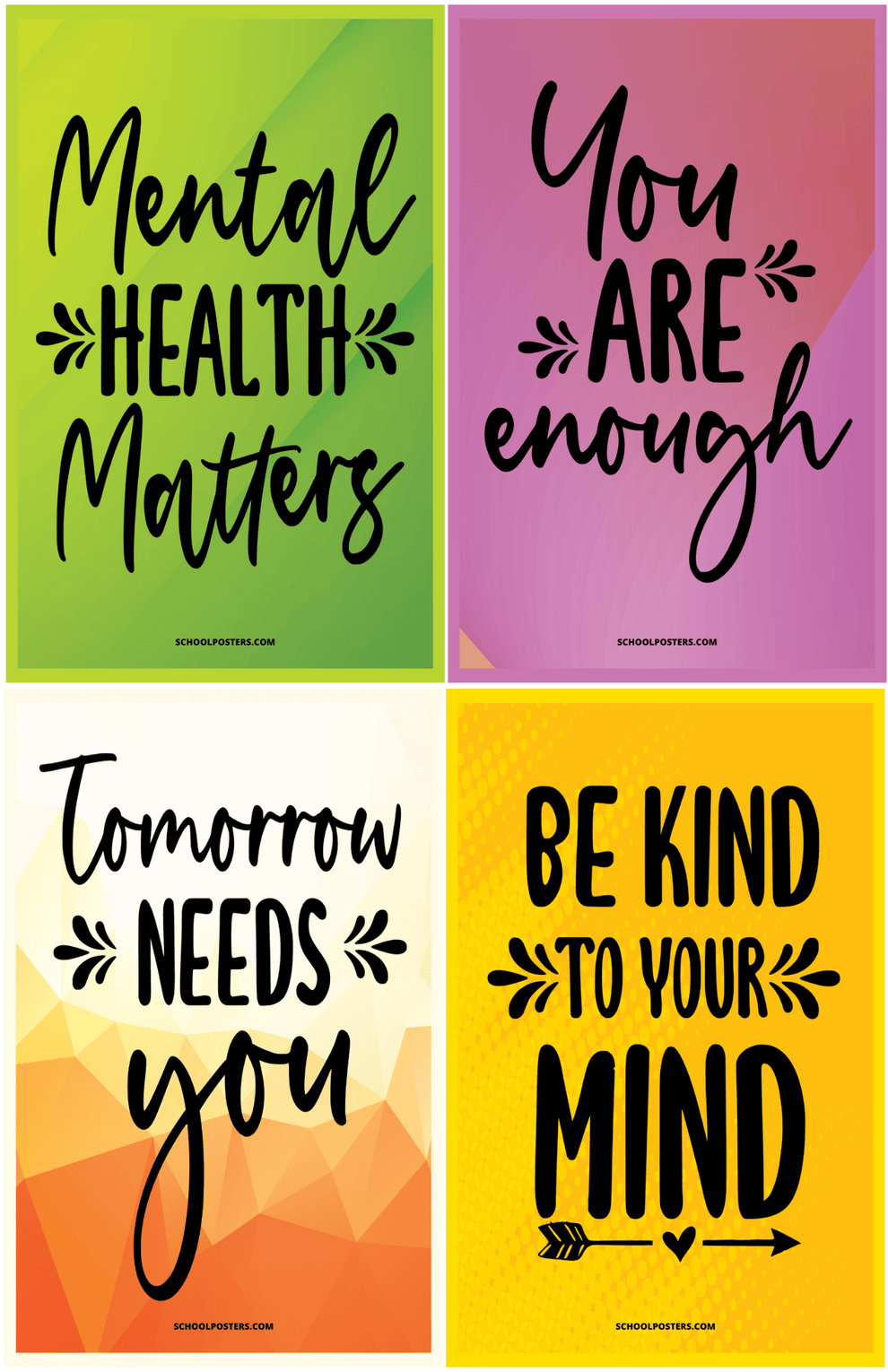 Student Mental Health Poster Package – SchoolPosters.com LLC