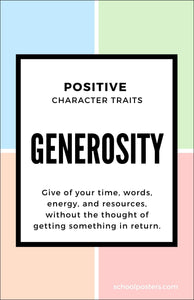 Character Generosity Poster – SchoolPosters.com LLC