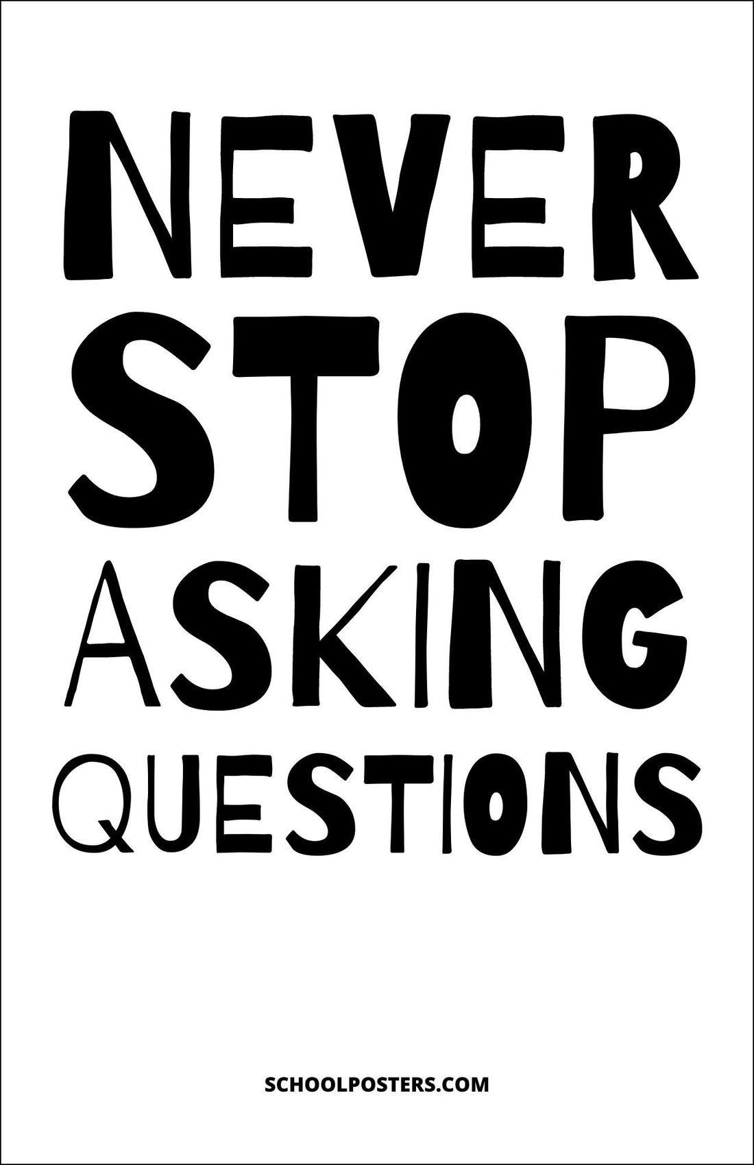 Never Stop Asking Questions Poster – SchoolPosters.com LLC