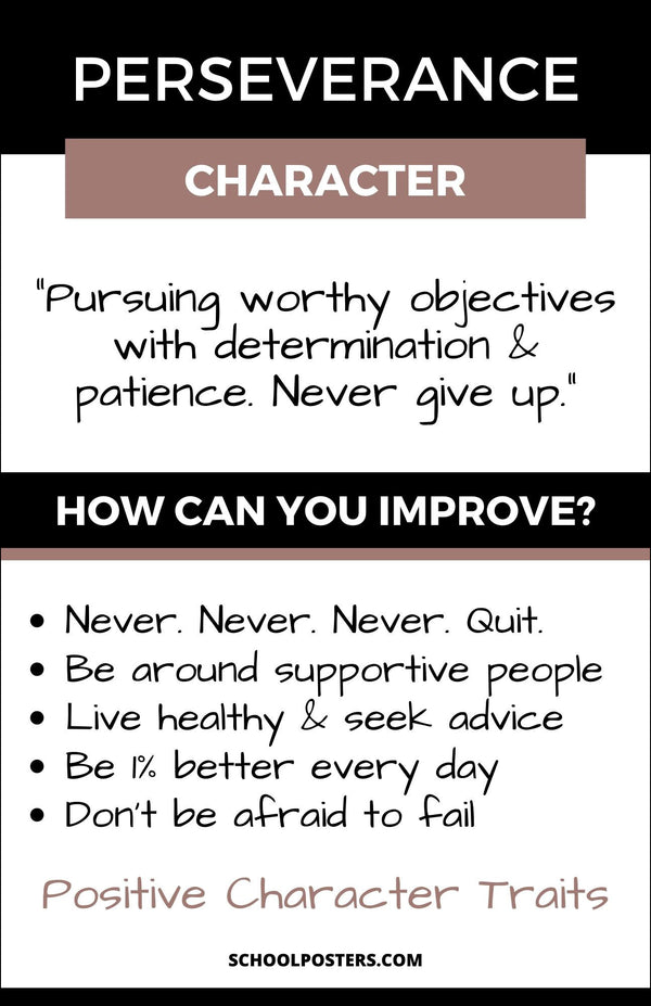 Perseverance Character Trait Poster – SchoolPosters.com LLC