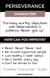 Perseverance Character Trait Poster – SchoolPosters.com LLC