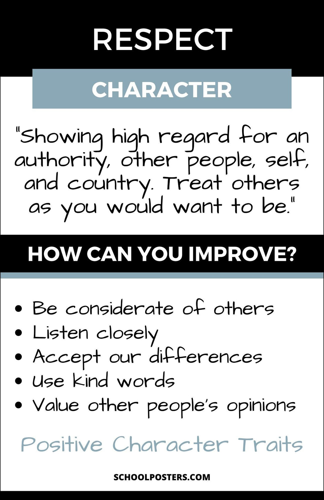 Respect Character Trait Poster – SchoolPosters.com LLC