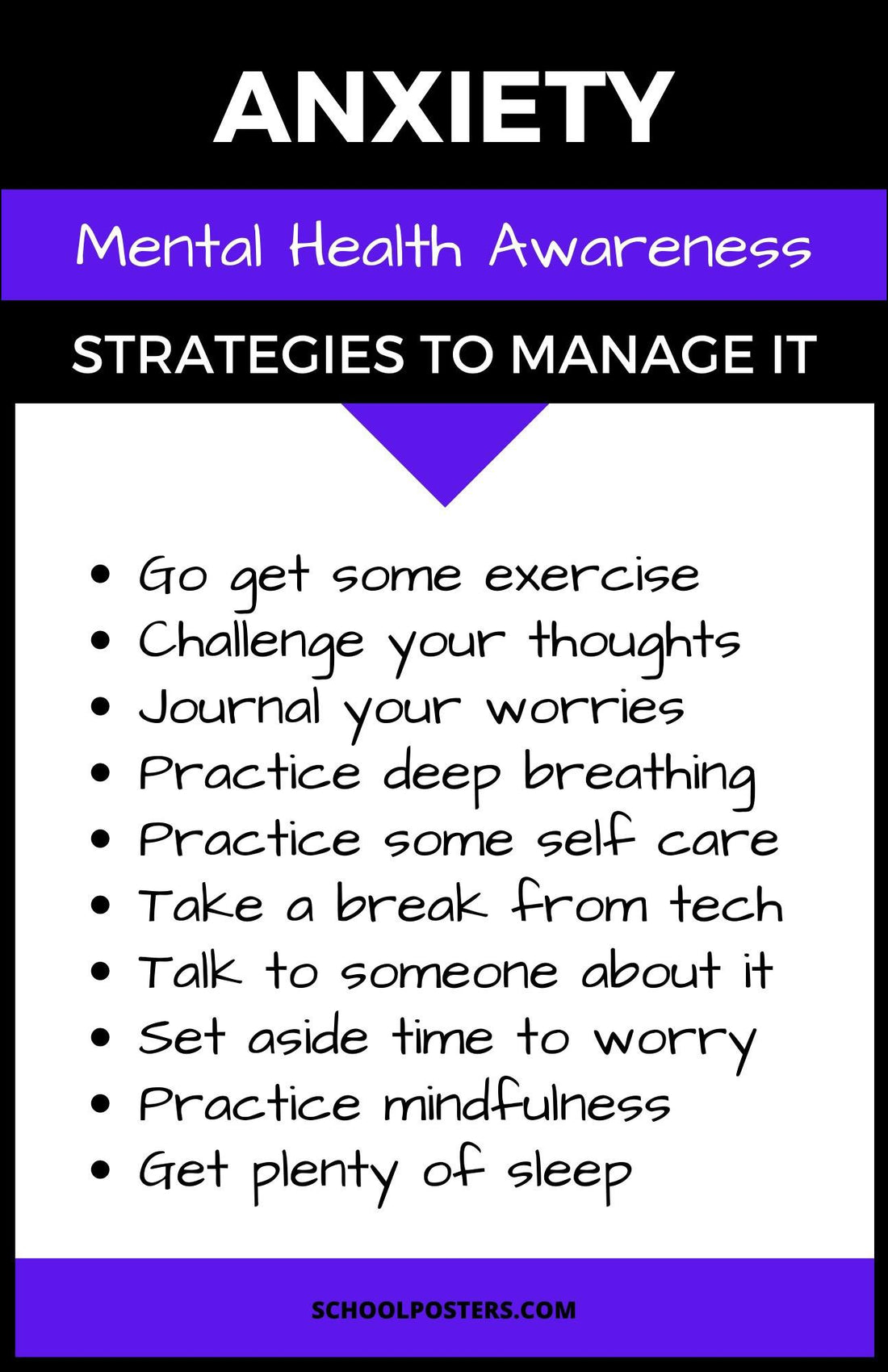 Anxiety, Mental Health Awareness Poster – SchoolPosters.com LLC