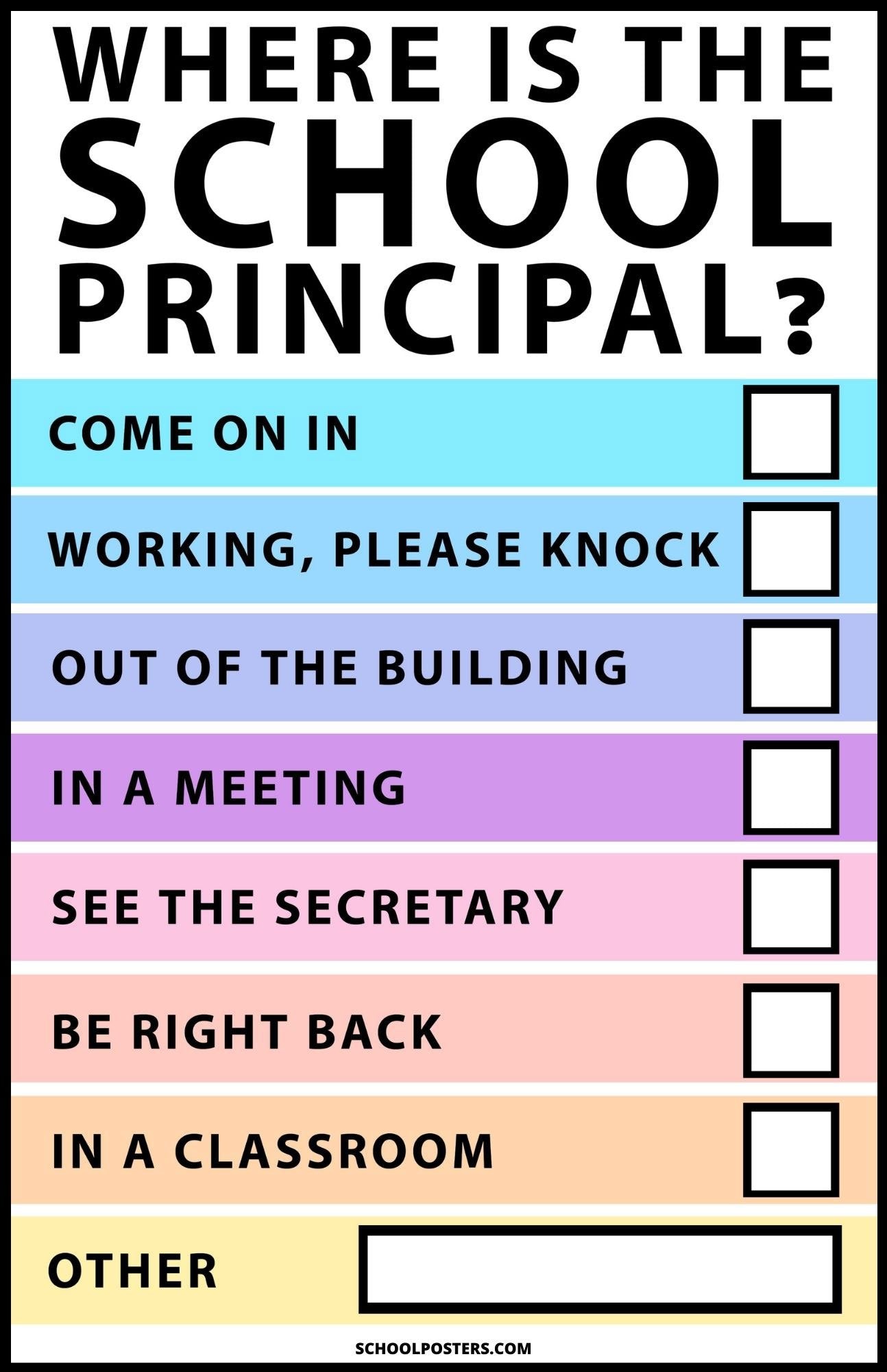 School Principal Sign