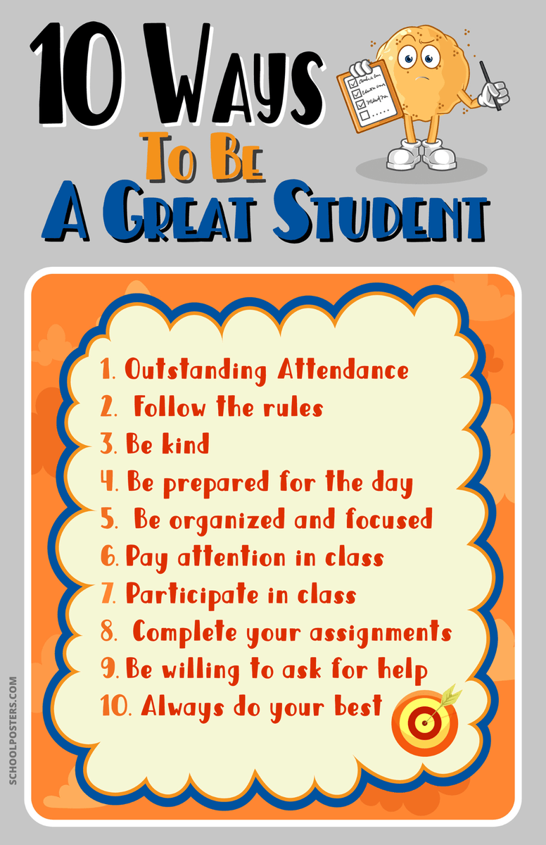 10 Ways To Be A Great Student Poster – SchoolPosters.com LLC