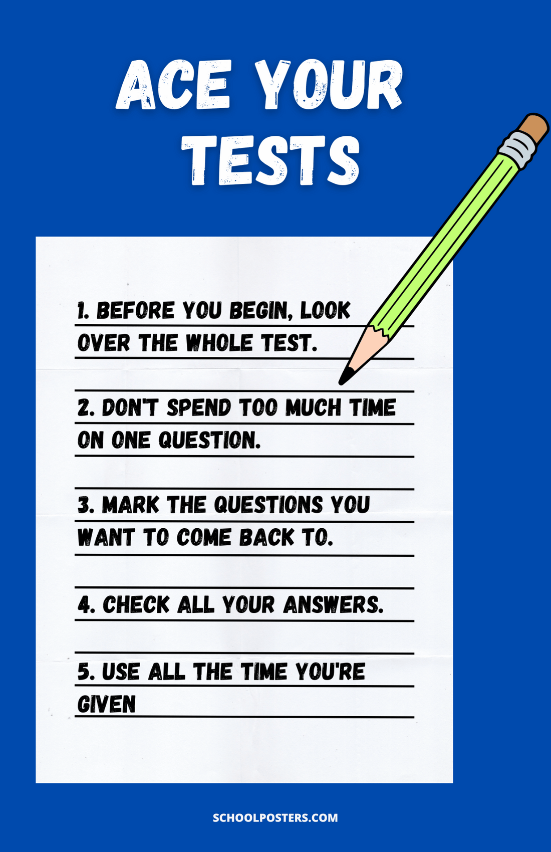 Ace Your Tests Poster – SchoolPosters.com LLC