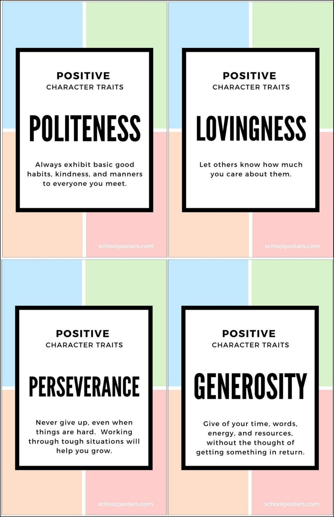 Character Poster Package – SchoolPosters.com LLC