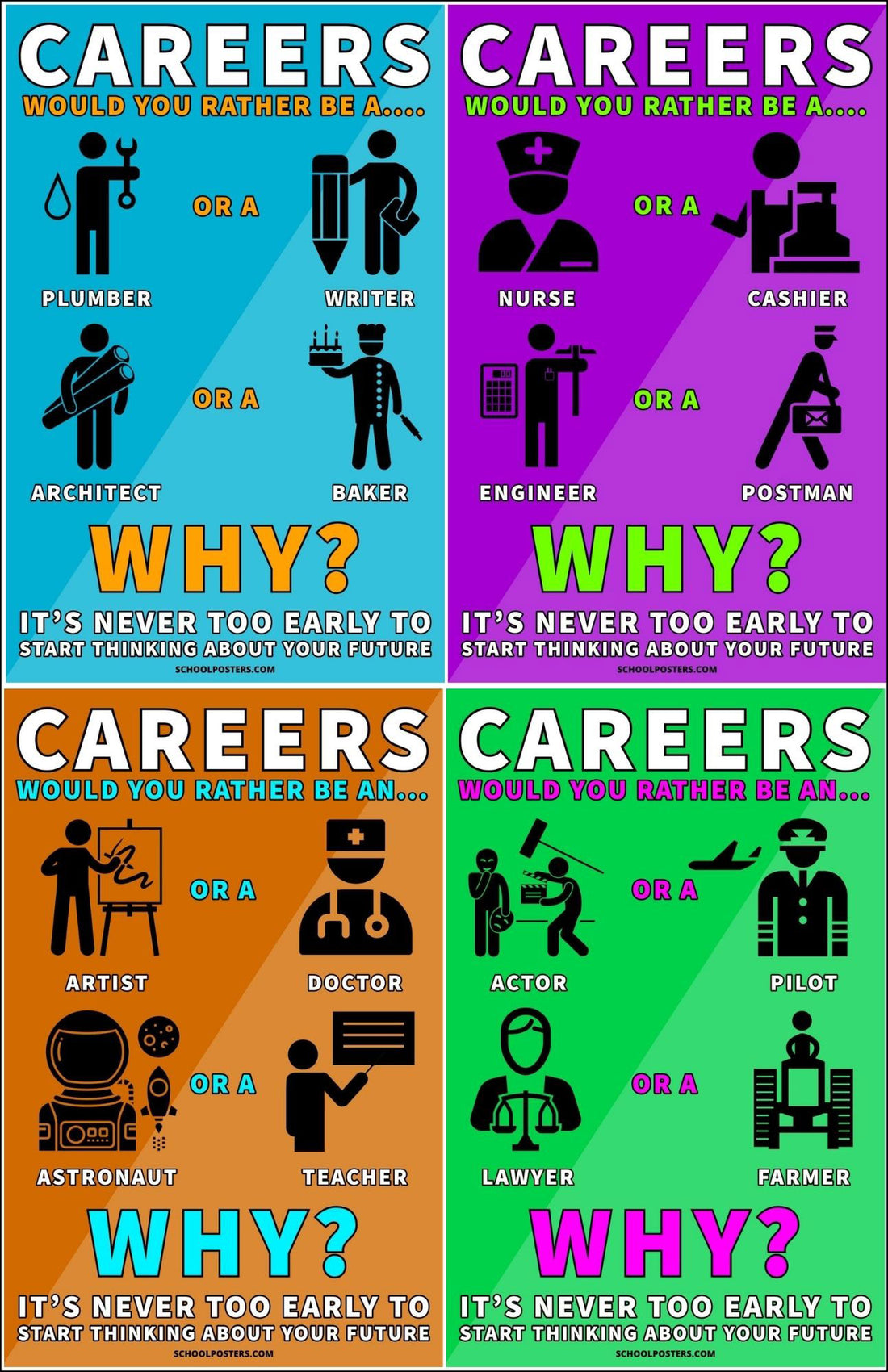 Careers Would You Rather Poster Package – SchoolPosters.com LLC