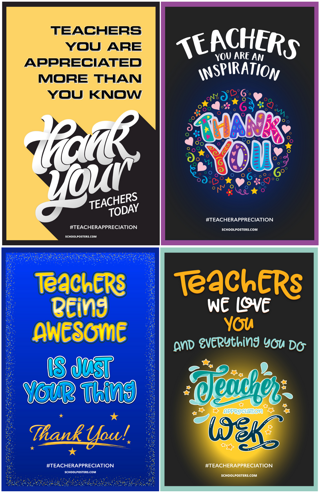 Teacher Appreciation Week Poster Package – SchoolPosters.com LLC