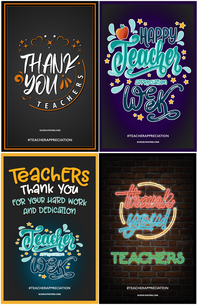 Teacher Appreciation Week Poster Package – SchoolPosters.com LLC